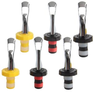 hapy shop wine stoppers,6 pcs silicone bottle stopper,expanding manual beverage bottle stopper,wine bottle cork,creates airtight seal,assorted colors