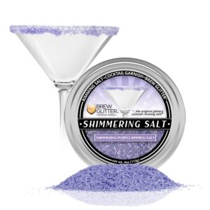 brew glitter shimmering purple cocktail rimming salt, drink rimmer for beverages, cocktails, margaritas, drinks, kosher certified, vegan (4 oz, shimmering purple)