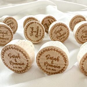 personalized engraved wood wine stopper-customized date laser cork bottle toppers gift wedding party company logo decor favor winery company memorial day grandparents memorial day gift,custom,30pcs