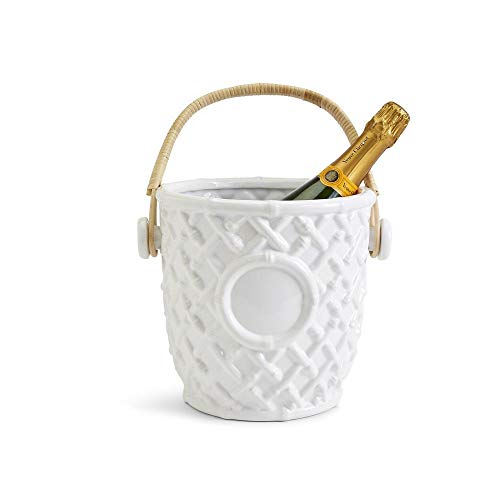 Two's Company Hampton Faux Bamboo Fretwork Champagne/Wine Bucket