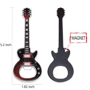 LanHong 2 Piece/Set Bottle Opener Beer Bottle Openers Guitar Shaped Bottle Opener Guitar Gift Kitchen Gadgets for Drinkers Music Guitar Lover (Black red)