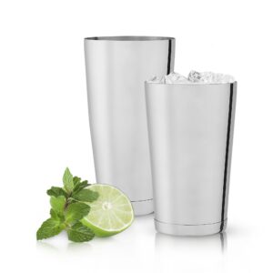 Viski Stainless Steel Shaker Tins, Set of 2 Boston Shaker Tins, Cocktail Shaker Set, 28 Oz & 18 Oz