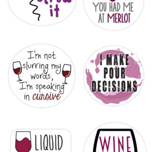 Twerp Funny Wine Glass Markers | Stickers for Stemless Wine Glasses | Set of 12 Static Cling, REUSABLE Stickers | Funny Wine Party Supplies | Great Alternative to Wine Charms