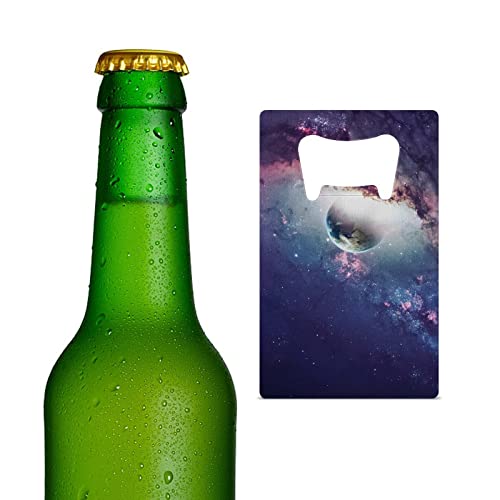 Universe and Planets Credit Card Bottle Opener Stainless Steel Flat Beer Wine Bottle Opener for Party Wedding Favor