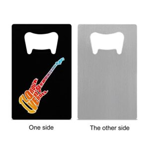 Rock N' Roll Guitar Credit Card Bottle Opener Stainless Steel Flat Beer Wine Bottle Opener for Party Wedding Favor