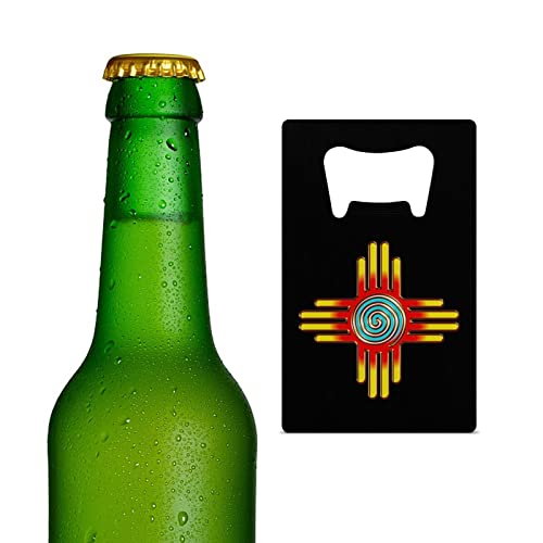 Zia Sun - Zia Pueblo - New Mexico Credit Card Bottle Opener Stainless Steel Flat Beer Wine Bottle Opener for Party Wedding Favor