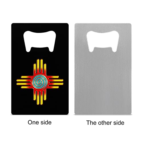 Zia Sun - Zia Pueblo - New Mexico Credit Card Bottle Opener Stainless Steel Flat Beer Wine Bottle Opener for Party Wedding Favor