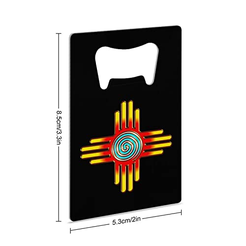 Zia Sun - Zia Pueblo - New Mexico Credit Card Bottle Opener Stainless Steel Flat Beer Wine Bottle Opener for Party Wedding Favor