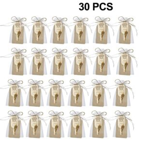 Bodosac 30 Pcs Rustic Vintage Beer Key Bottle Opener with Card Tag and Sheer Bag for Beer Wedding Party Favors