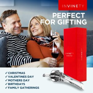 Wine Aerator Pourer by Invinety | All in one Diffuser, Decanter and Oxygenator | Enhance Wine Flavors with a Smoother Finish | Premium Aerating Decanter Spout (1)