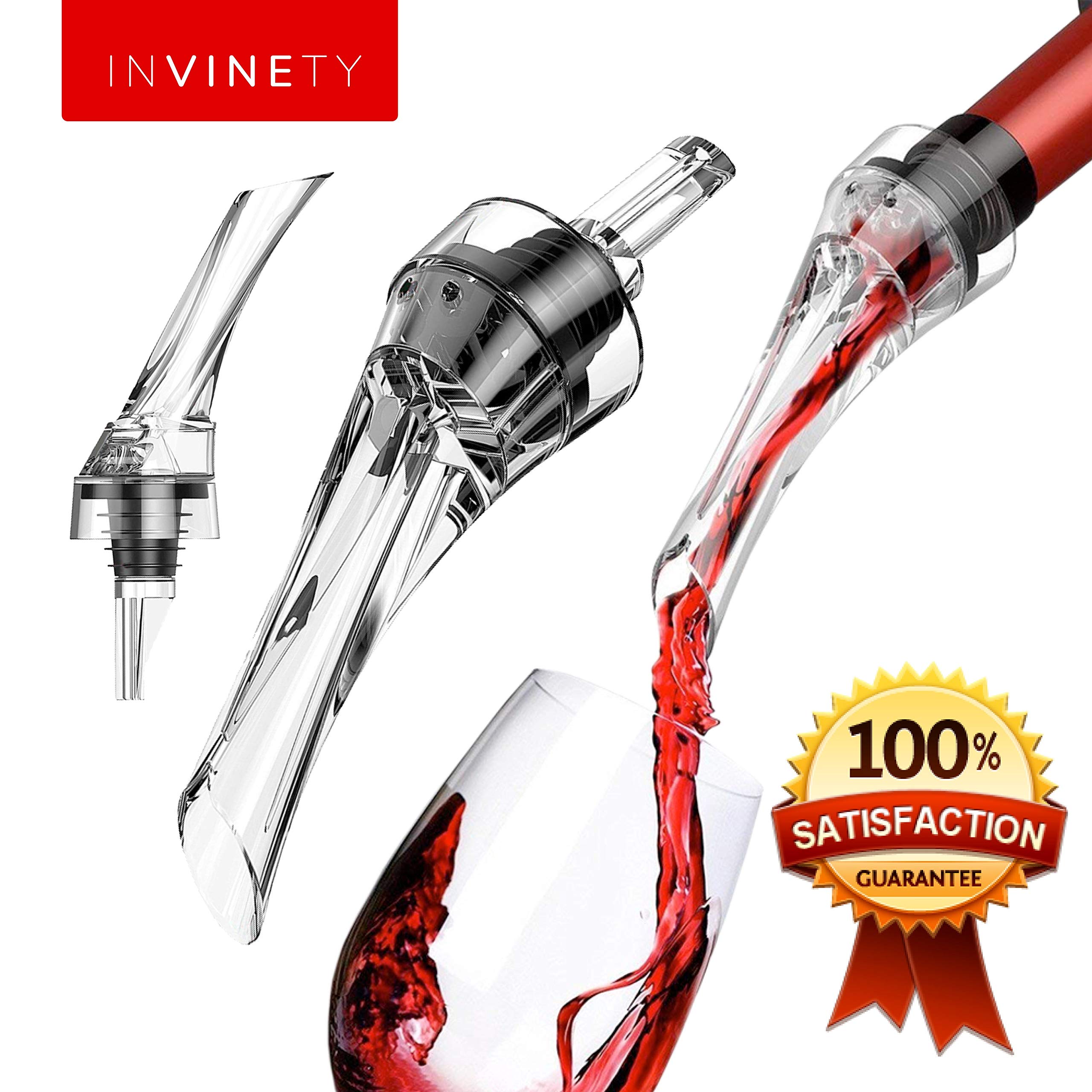 Wine Aerator Pourer by Invinety | All in one Diffuser, Decanter and Oxygenator | Enhance Wine Flavors with a Smoother Finish | Premium Aerating Decanter Spout (1)