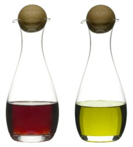 sagaform bottles nature collection oil/vinegar carafe, 10-ounce, glass