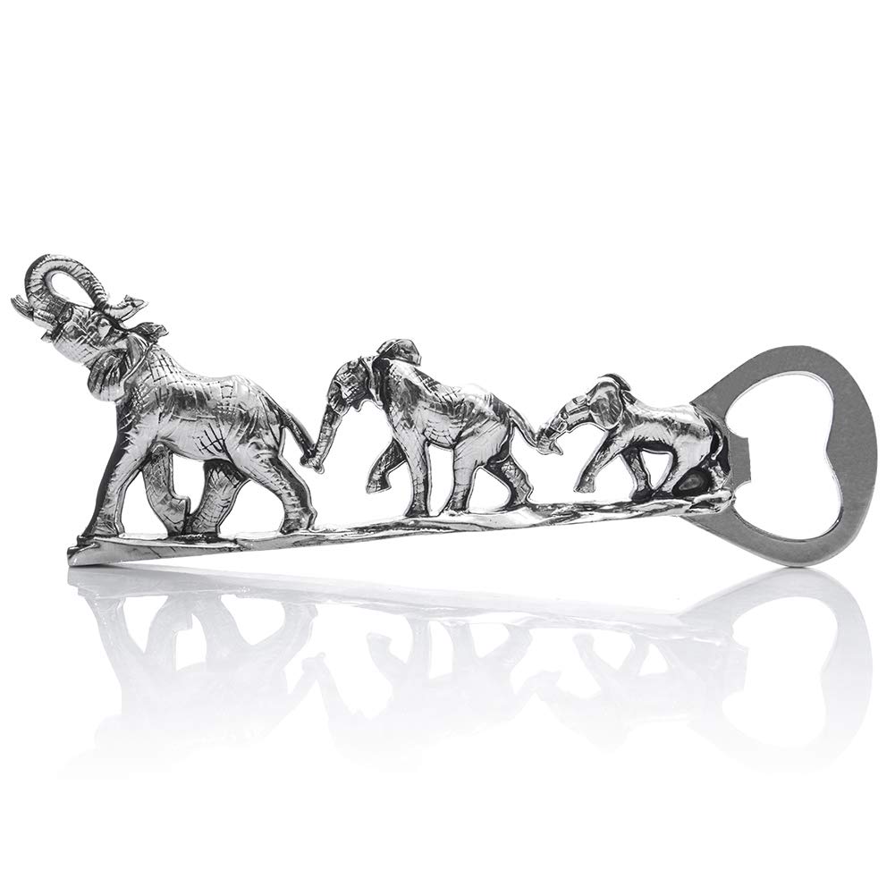 Elephant Bottle Opener, Unique Elephant Gifts for Men, Women (Silver)