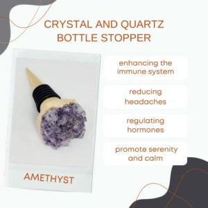 Natural Crystal Wine Bottle Stoppers Gemstone Bottle Stopper With Gift Box for Wedding & Parties (Amethyst Purple)