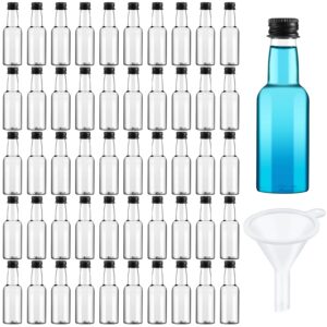 200 pcs mini liquor bottles 1.7 oz plastic empty spirit bottle with black screw cap mini wine bottles hot sauce bottles shot bottles with caps liquid funnel easy pouring party