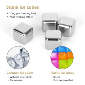 VZLIVE Six Whiskey Stones Set, Valentines Day Gifts for Men Boyfriend Husband Dad, Reusable Ice Cube for Drinking, Anniversary Birthday Gift Ideas for Him, Cool Gadgets for Whisky Lovers