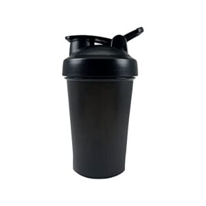 D.Y.A Shaker Bottle with Balls Leak Proof Drink Ideal for Workout Supplements,Protein powder, BPA Free, Nutrition, Portable Fitness Enthusiasts Athletes (400ml,12-OZ., Black