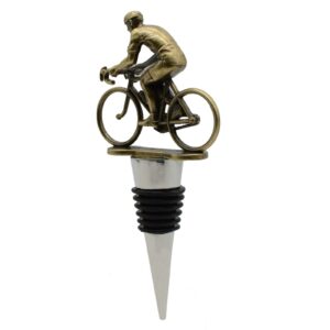 ENUFFCHIC Cyclists Bicycle Bikes Wine Bottle Stoppers Decorative Gifts for Men Dad Boyfriend Tour De France Theme Outdoors, Bronze