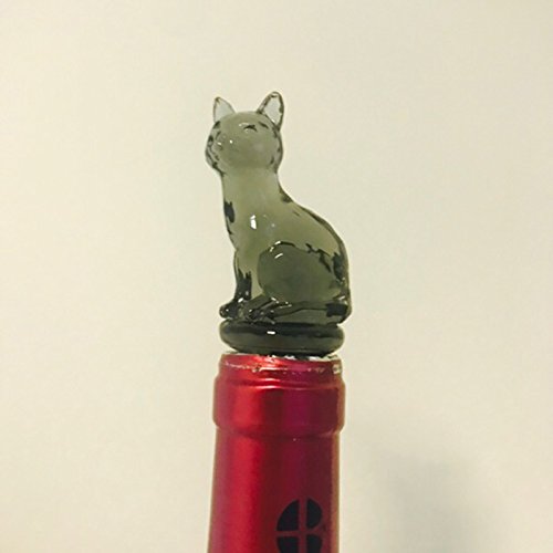 WINGOFFLY® Super Cute Decorative Wine Champagne Beverage Bottle Stopper(Black Clear Cat)