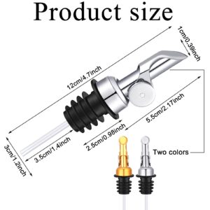 Lauwell 8 Pcs Weighted Stainless Steel Pourer Glide Pourer Free Flow Liquor Bottle Spouts Set Olive Oil Dispenser for Bar Vinegar Syrup Juice Whiskey Beverage, Gold, Silver