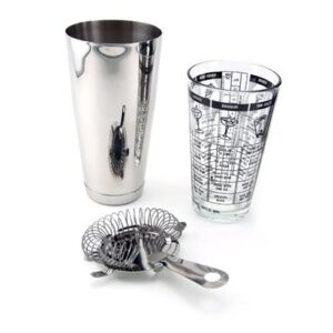 3 piece bar cocktail shaker kit