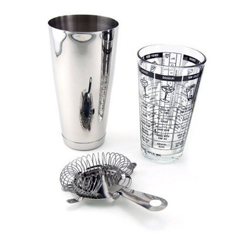 3 Piece Bar Cocktail Shaker Kit