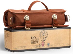 travel bartender bag (without tools) | best bar kit bag for carrying your bar tools with style | professional bartender roll with shoulder strap for perfect storage | mix awesome cocktails anywhere