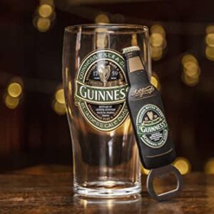 Guinness Shamrock Gift Company Ireland Label Pint Glass and PVC Opener Set