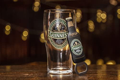 Guinness Shamrock Gift Company Ireland Label Pint Glass and PVC Opener Set