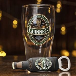 Guinness Shamrock Gift Company Ireland Label Pint Glass and PVC Opener Set