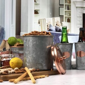 Galrose Galvanized Iron Insulated Ice Bucket – Rose Gold Lid, 2 Liter Stainless Steel Double Wall 5.5" x 6” Rustic Wine Chiller or Champagne Bucket. Unique 6th Iron Anniversary or Birthday Gift