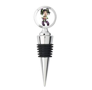 sexy punk goth teen girl cartoon #2 steel bottle stopper winestopper