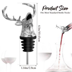 Lion Wine Pourer for Wine Bottles, Stainless Steel Animal Bar Liquor Bottle Pourer Liquor Pour Spout for Liquor Bottles, Speed Pourer Wine Areator Spout Bottle Pourer for Alcohol (Reindeer)