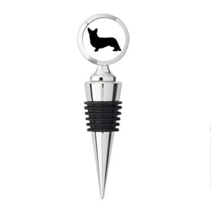 cardigan welsh corgi dog breed metal steel bottle stopper winestopper