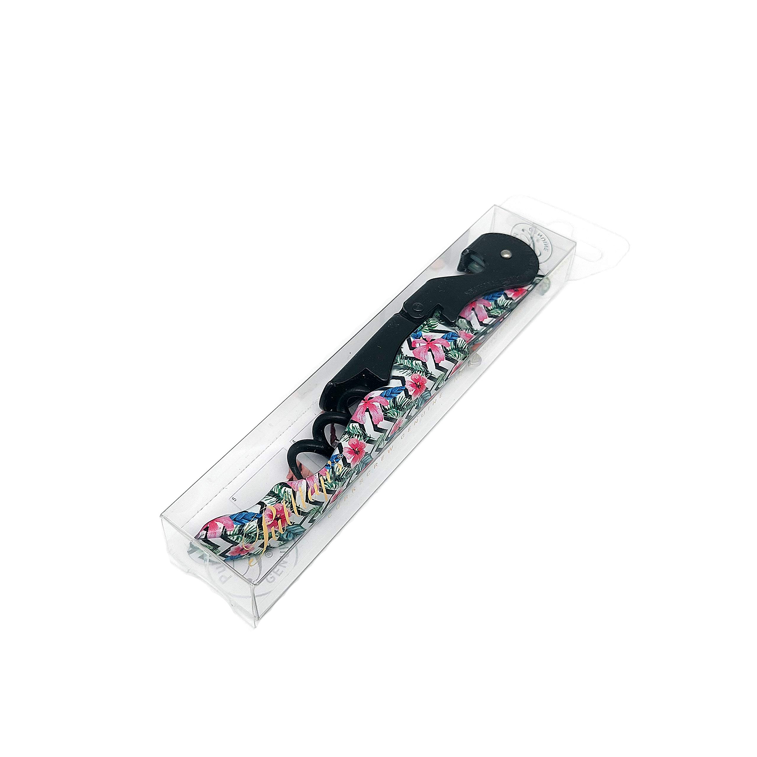 Pulltap's Genuine Floral 900 Collection Corkscrew Wine Key Bottle Opener (Flower Black)