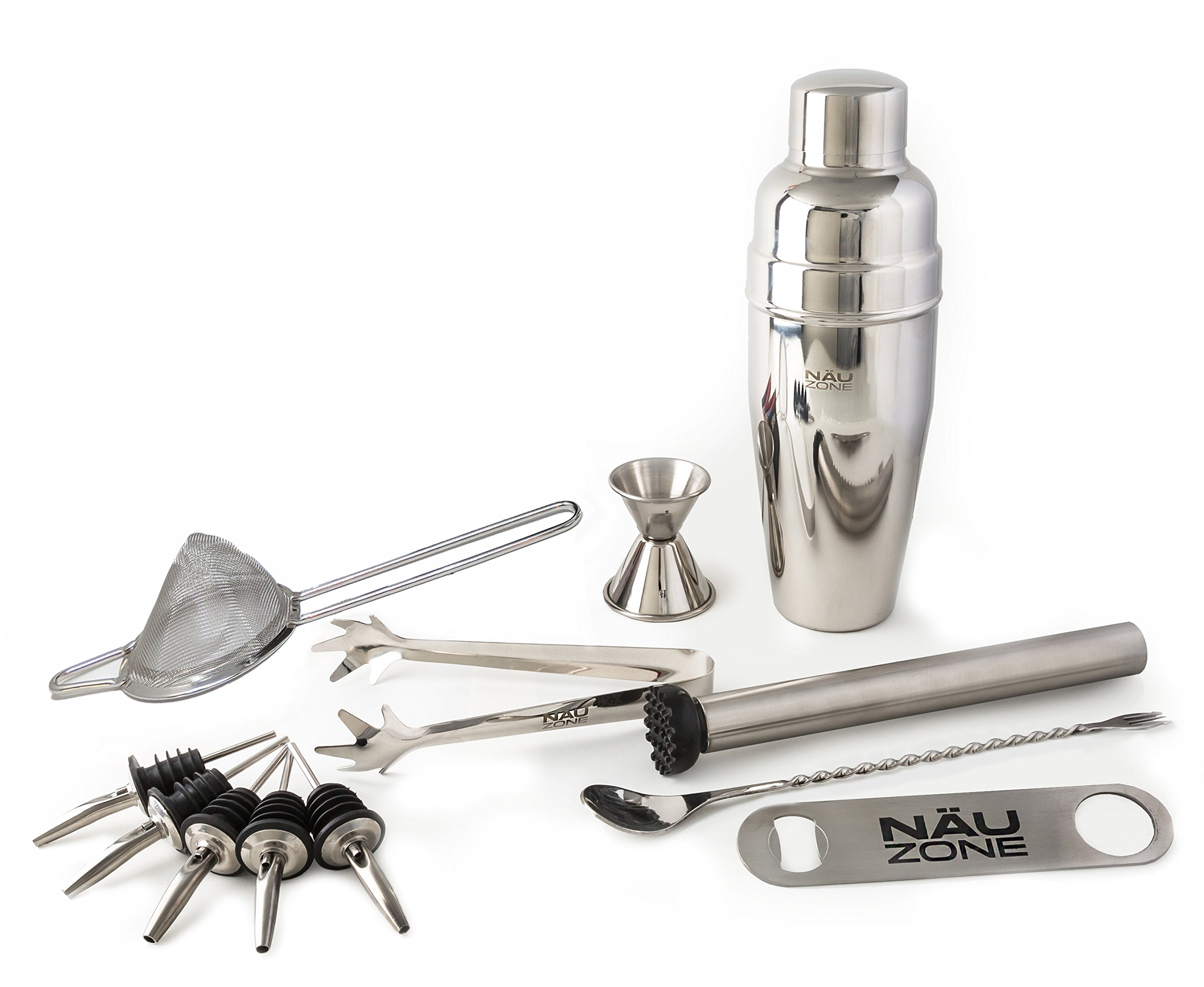 Professional Bartending Kit (12 Piece) | Cocktail Shaker Set | Bar Set with Elegant Stainless Steel Large 30 Oz. Cocktail Shaker - Premium Mixology Bartending Kit | Deluxe Gift Packaging