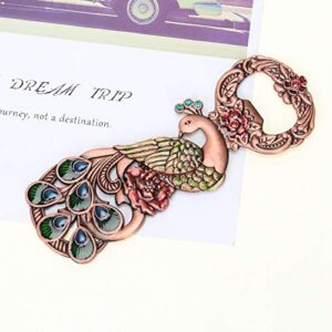 WOIWO 1 PCS European Style Composite Gold Rose Peacock Tin Wine Driver Fashion Creative Magnet Beer Bottle Opener