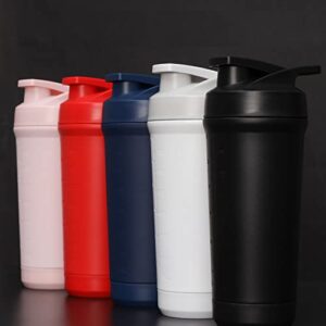 ComfyoneCHP Detachable Bottom Stainless Steel Water Bottle Protein Mixing Shaker Tumbler Removal Ball Easy Clean Leak-Proof Blender Cup 28oz (800ml) for Gym (Red)