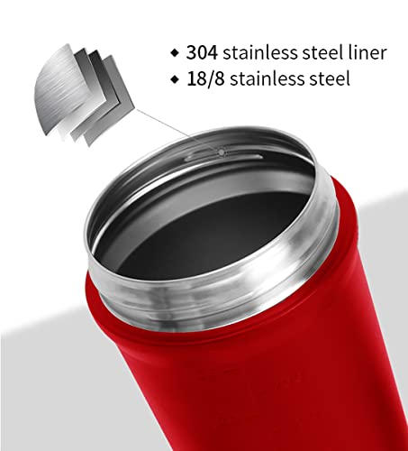 ComfyoneCHP Detachable Bottom Stainless Steel Water Bottle Protein Mixing Shaker Tumbler Removal Ball Easy Clean Leak-Proof Blender Cup 28oz (800ml) for Gym (Red)