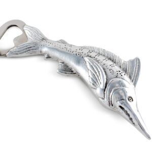 Arthur Court Designs Aluminum Marlin Fish Bottle Opener Fisherman Gift Coastal Barware 7 inch Long