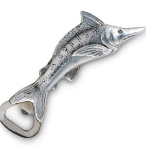 Arthur Court Designs Aluminum Marlin Fish Bottle Opener Fisherman Gift Coastal Barware 7 inch Long