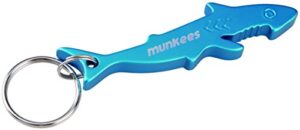 munkees shark bottle opener keychain, mini ocean & water animal key rings, small pocket-sized sea creature key chain opens beer, caps, cans & bottlecaps