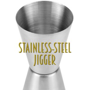 Stainless Steel Double Cocktail Jigger for Bar, Restaurant or Home - 1oz & 2oz by Cocktailor