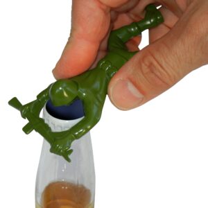 Army Man Bottle Opener. Includes Camouflage Draw String Gift Bag. Solid Die Cast Zinc Alloy Metal. Unique Gifts for Men by Qualitas Products