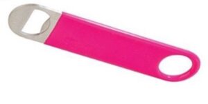 vinyl coated speed bottle opener stainless steel (hot pink)