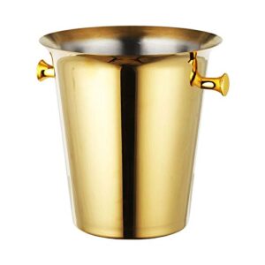 Champagne Bucket with Carry Handles Gold Plated Stainless Steel Ice Bucket for Parties