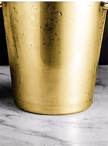 Champagne Bucket with Carry Handles Gold Plated Stainless Steel Ice Bucket for Parties