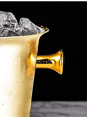 Champagne Bucket with Carry Handles Gold Plated Stainless Steel Ice Bucket for Parties