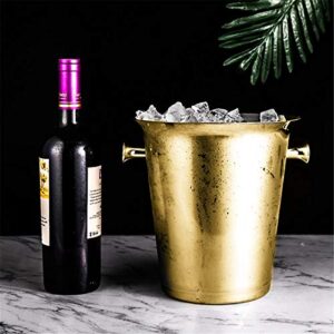 Champagne Bucket with Carry Handles Gold Plated Stainless Steel Ice Bucket for Parties