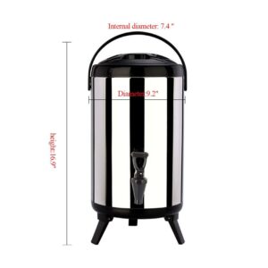 Stainless Steel Insulated Barrel Double Walled Beverage Dispenser with Spigot Keep Hot Water Milk Tea Coffee Juice, Home Party Use 1.59 Gallon